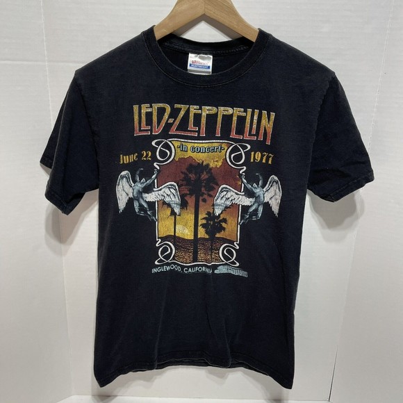Hanes | Shirts | Vintage Led Zeppelin T Shirt Graphic Tee Black Small ...